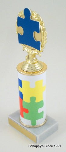 Autism Awareness Custom Column Trophy - Schoppy's Since 1921