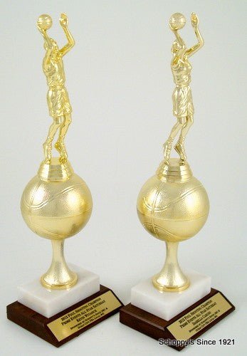 Basketball Push Shot Trophy on Basketball Riser - Schoppy's Since 1921