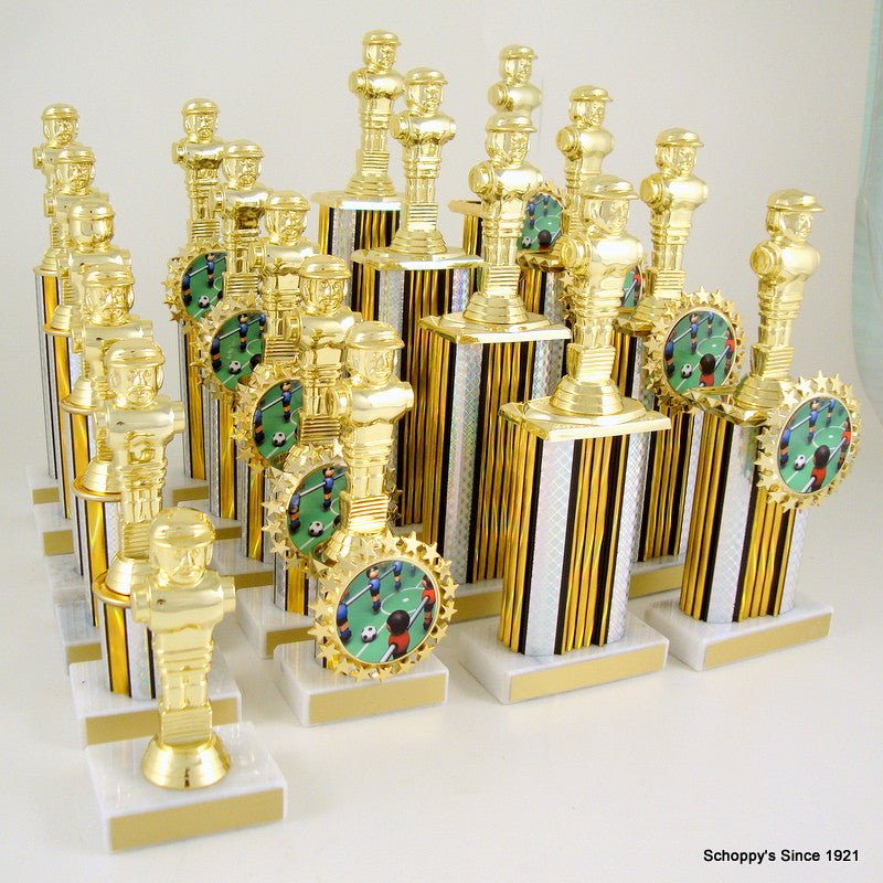 Foosball Wide Column Logo Holder Trophy - Schoppy's Since 1921