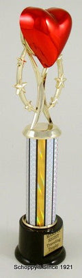 Heart Trophy on Six-Star Riser, Column, and Black Round Base - Schoppy ...