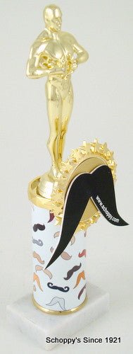 Mustache Achievement Trophy on Original Metal Roll Column - Schoppy's ...