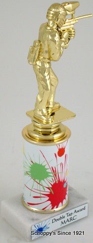 Paintball Trophy On Splatter Round Column - Schoppy's Since 1921