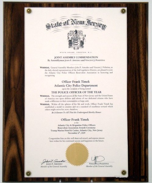 Veneer Proclamation Plaque for Legal Size Documents - Schoppy's Since 1921
